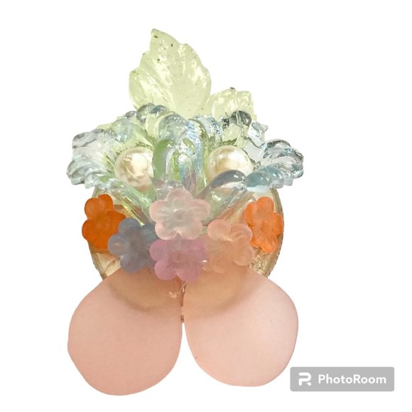 Vintage | Jewelry | Vintage Flower Bouquet Brooch Pin Blue Pink Easter ...